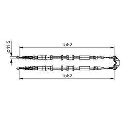 Bosch Seilzug, Feststellbremse 1987482138 f&uuml;r Opel HOLDEN