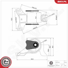 ESEN SKV Lagerung, Motor 75skv464 vorne links f&uuml;r HONDA