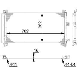 Mahle Kondensator, Klimaanlage ac597000s f&uuml;r Citro&euml;n/Peugeot