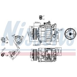 NISSENS Kompressor, Klimaanlage 89052 f&uuml;r Audi