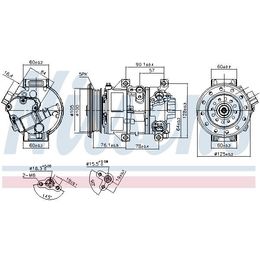 NISSENS Kompressor, Klimaanlage 89309 f&uuml;r TOYOTA