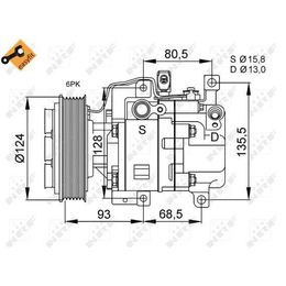 NRF Kompressor, Klimaanlage EASY FIT 32408 f&uuml;r MAZDA