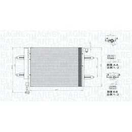 MAGNETI MARELLI Kondensator, Klimaanlage 350203911000 f&uuml;r VAG