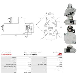 AS-PL Starter s5105 f&uuml;r HYUNDAI MITSUBISHI