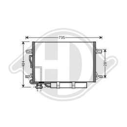 DIEDERICHS Kondensator, Klimaanlage dcc1689 f&uuml;r Mercedes