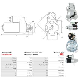 AS-PL Starter s5087 f&uuml;r Fiat MITSUBISHI