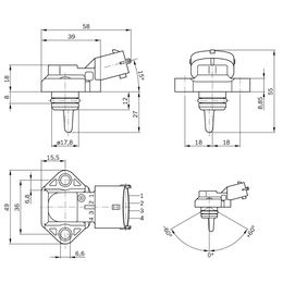Bosch Sensor, Ladedruck 0281002316 f&uuml;r DAF Iveco Volvo VW VM