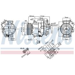 NISSENS Kompressor, Klimaanlage 890267 f&uuml;r Vaughall Opel