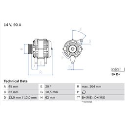 Bosch Generator 0986049610 f&uuml;r Fiat