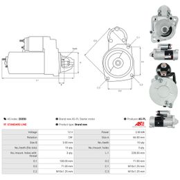 AS-PL Starter s5050 f&uuml;r MITSUBISHI Suzuki