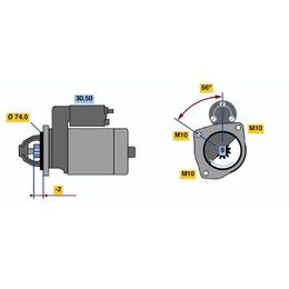 Bosch Starter 0986016950 f&uuml;r Peugeot Fiat LANCIA