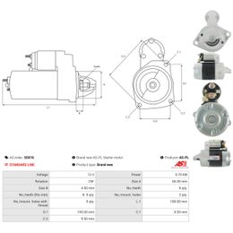 AS-PL Starter s5016 f&uuml;r Subaru Suzuki MAZDA MITSUBISHI