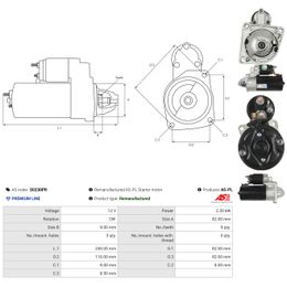 AS-PL Starter s0230pr f&uuml;r Fiat Suzuki PININFARINA