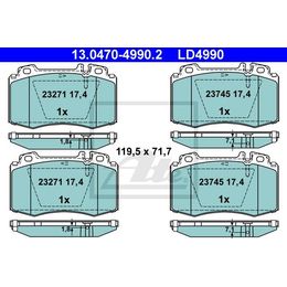 ATE Bremsensatz, Scheibenbremse Bremsen-Set VA + HA SIZW2N7WU4 Vorderachse Gelocht/innenbel. 330mm 32mm f&uuml;r Mercedes MAYBACH