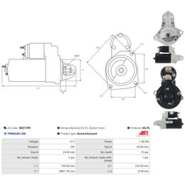 AS-PL Starter s0311pr f&uuml;r Opel Ford Fiat Peugeot