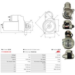 AS-PL Starter s3126 f&uuml;r Volvo Fiat DAF MAN RENAULT