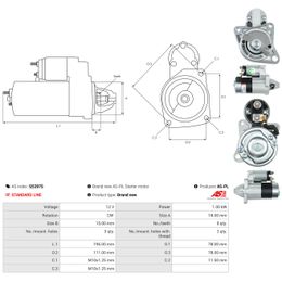 AS-PL Starter s5397s f&uuml;r MAZDA MITSUBISHI