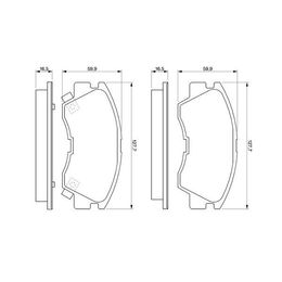 Bosch Bremsensatz, Scheibenbremse ijf14107t2 Vorderachse innenbel&uuml;ftet 258mm 22mm f&uuml;r MITSUBISHI