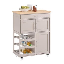 sobuy K&uuml;chenwagen, Hellbraun, Holzwerkstoff, Holz, 67x87x38 cm, Esszimmer, Servierwagen