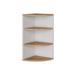 VICCO Eckregal, Wei&szlig;, Honigeiche, Holzwerkstoff, 4 F&auml;cher, Formgebogen, 30x60x30 cm, Wohnzimmer, Regale, Eckregale