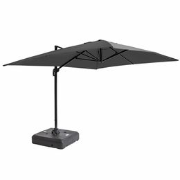 Oviala Sonnenschirm, Grau, Metall, Rechteckig, 400x300 cm, Sonnen- & Sichtschutz, Sonnenschirme, Ampelschirme