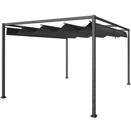 Outsunny Pergola, Schwarz, Metall, Kunststoff, 213x221x298 cm, Sonnen- & Sichtschutz, Pavillons & Pergolas, Pergolas