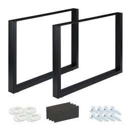 Relaxdays 2Xtischkufen, Schwarz, Metall, 100x72x8 cm, Esszimmer, Tische, Esstische, Tischsysteme, Tischgestell