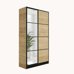 Kier Furniture Kleiderschrank, Honigeiche, Holzwerkstoff, 105x205x39 cm, Schlafzimmer, Kleiderschr&auml;nke, Dreht&uuml;renschr&auml;nke