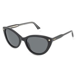 Polaroid 207381 | Damen-Sonnenbrille | Fassung: Vollrand, Cat Eye, Acetat, Schwarz | Glasfarbe: Grau