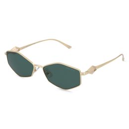 Jimmy Choo JC4017 | Damen-Sonnenbrille | Fassung: Vollrand, Oval, Metall, Gold | Glasfarbe: Gr&uuml;n