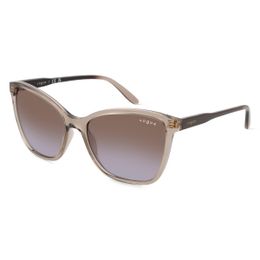 Vogue eyewear VO5520S | Damen-Sonnenbrille | Fassung: Vollrand, Butterfly, Kunststoff, Beige Transparent | Glasfarbe: Violett Verlaufend