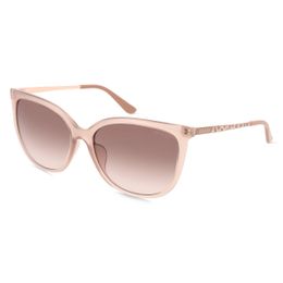Guess GU00150-H | Unisex-Sonnenbrille | Fassung: Vollrand, Quadratisch, Kunststoff, Beige Gl&auml;nzend | Glasfarbe: Braun Verlaufend