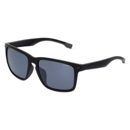 HUGO BOSS Boss 1497/S | Herren-Sonnenbrille | Fassung: Vollrand, Quadratisch, Kunststoff, Schwarz Matt | Glasfarbe: Braun