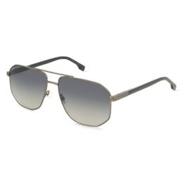 HUGO BOSS BOSS 1832/S | Herren-Sonnenbrille | Fassung: Vollrand, Pilot, Edelstahl, Ruthenium Matt | Glasfarbe: Grau Verlaufend