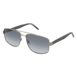 HUGO BOSS Hugo HG 1338/S | Herren-Sonnenbrille | Fassung: Vollrand, Eckig, Metall, Ruthenium Matt | Glasfarbe: Grau Verlaufend