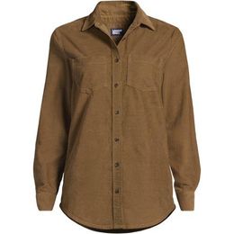 LANDS' END Feincordhemd, Damen,  Braun, Baumwolle, by Lands' End