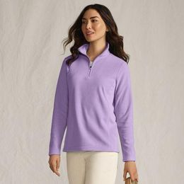 LANDS' END Anyweather Fleece-Pullover mit Rei&szlig;verschluss, Damen,  Lila, Polyester, by Lands' End