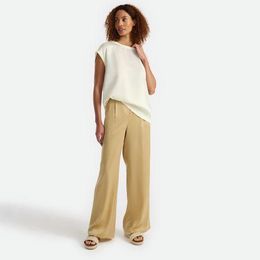LANDS' END Satin-T-Shirt, Damen,  Wei&szlig;, Polyester/Viskose, by Lands' End