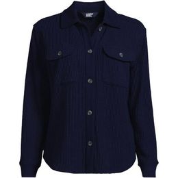 LANDS' END Hemdbluse aus Waffeljersey, Damen,  Blau, Baumwoll-Mischung/Polyester-Mischung, by Lands' End