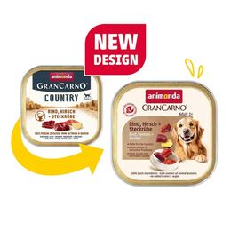 animonda GranCarno Country Rind, Hirsch + Steckr&uuml;be Hunde-Nassfutter ohne Zucker- und Getreidezusatz 22x150g