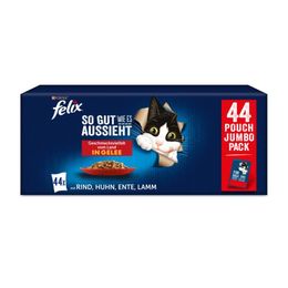 FELIX So gut wie es aussieht in Gelee Geschmacksvielfalt vom Land Katzen-Nassfutter Alleinfuttermittel 44x85g