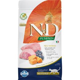 Farmina N&D Cat Pumpkin Lamm, K&uuml;rbis & Heidelbeere Katzen-Trockenfutter f&uuml;r kastrierte Katzen 1,5kg