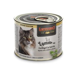 Leonardo Lamm mit Gefl&uuml;gel & K&uuml;rbis Katzen-Nassfutter getreidefrei 6x200g