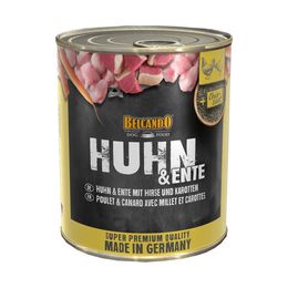 Belcando Feuchtnahrung Huhn & Ente mit Hirse & Karotten Hunde-Nassfutter Super Premium 6x800g