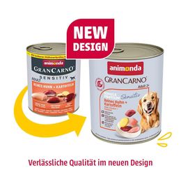 animonda GranCarno Sensitiv Huhn und Kartoffel Hunde-Nassfutter getreidefrei 6x800g