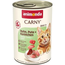 animonda Carny Adult Huhn, Pute und Kaninchen Katzen-Nassfutter hoher Fleischanteil 24x400g