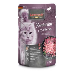 Leonardo Finest Selection Kaninchen und Cranberries Katzen-Nassfutter getreidefrei 32x85g