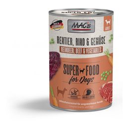 MAC's Dog Rentier, Rind und Gem&uuml;se Hunde-Nassfutter getreidefrei 6x400g