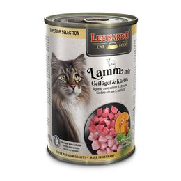 Leonardo Lamm mit Gefl&uuml;gel & K&uuml;rbis Katzen-Nassfutter getreidefrei 6x400g