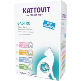 Kattovit GASTRO Multipack Katzen-Nassfutter Di&auml;t-Alleinfuttermittel 12x85g